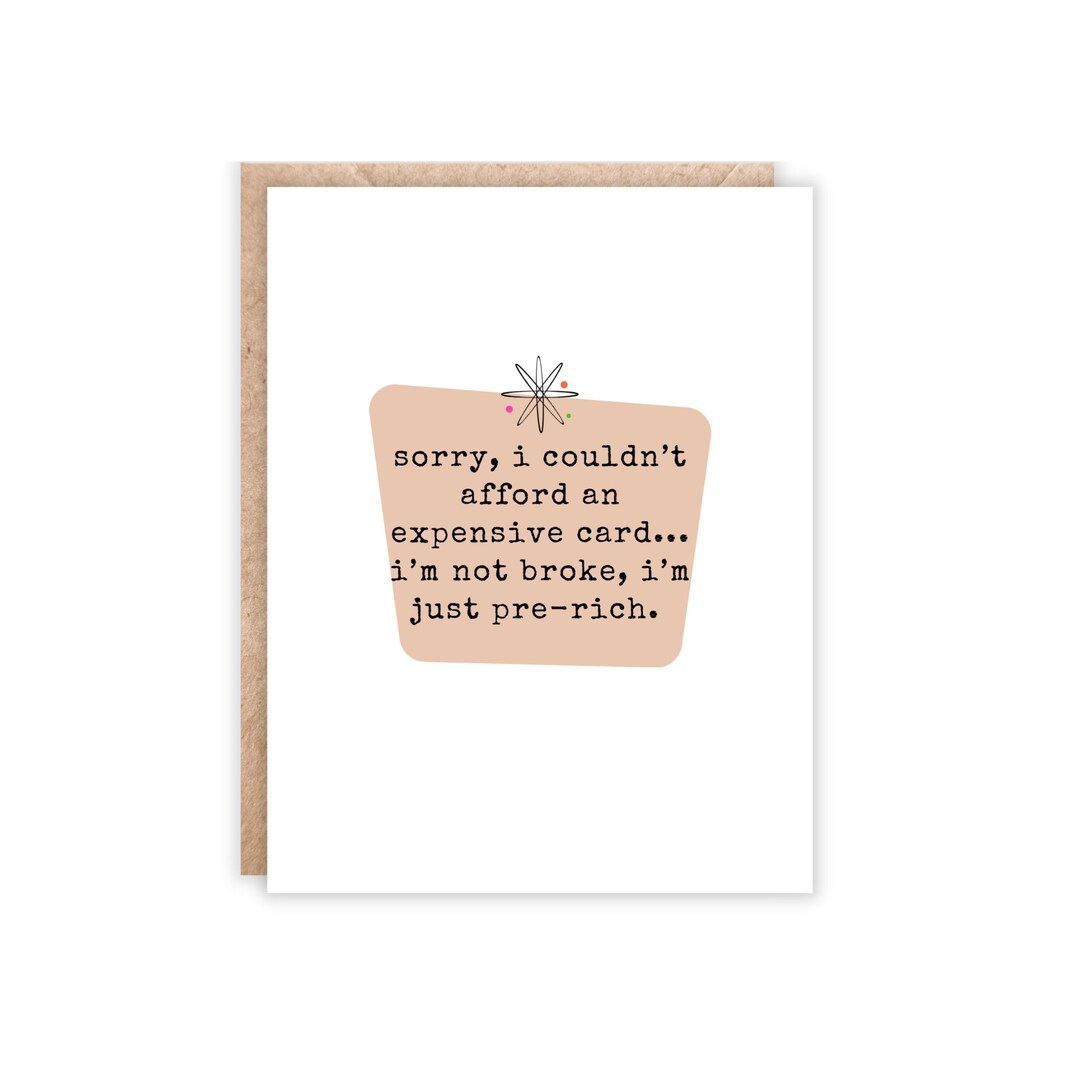 Funny Pre-rich Greeting Card: Humorous Birthday Card - Etsy