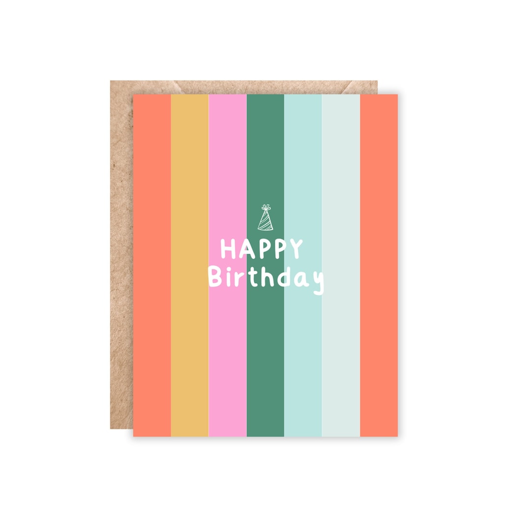 Birthday Retro Striped Greeting Card | Birthday Cards | Abstract ...