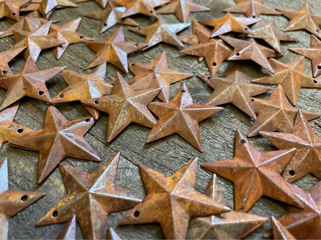 Set of 100 Rusty Barn Stars 2.25" Dimensional Primitive Country Rustic ...