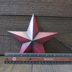 Set of 3 Red Country Barn Stars 6 Inches Rustic Americana Patriotic ...