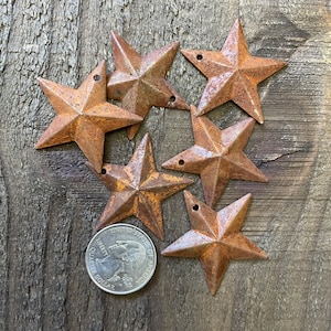 Set of 100 Rusty Barn Stars 1.5 Inch Dimensional Primitive Country ...