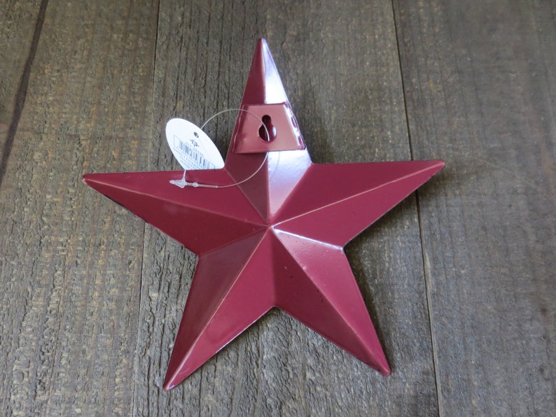 Set of 3 Red Country Barn Stars 6 Inches Rustic Americana Patriotic ...