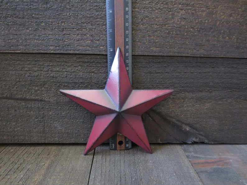 Set of 3 Red Country Barn Stars 6 Inches Rustic Americana Patriotic ...