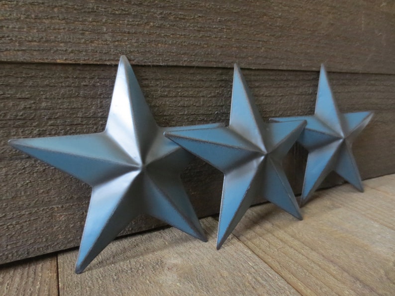 Set of 3 Patriotic Blue Country Barn Stars 6 Inches Rustic | Etsy