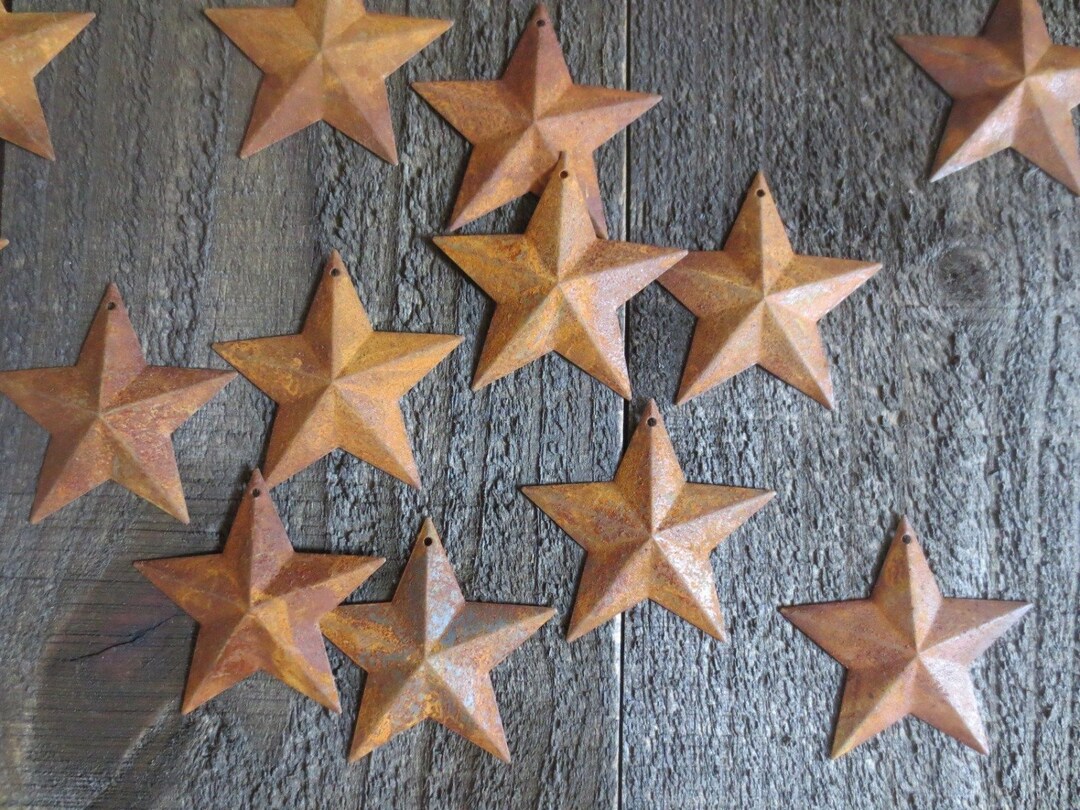 Set of 100 Rusty Barn Stars 2.25" Dimensional Primitive Country Rustic ...