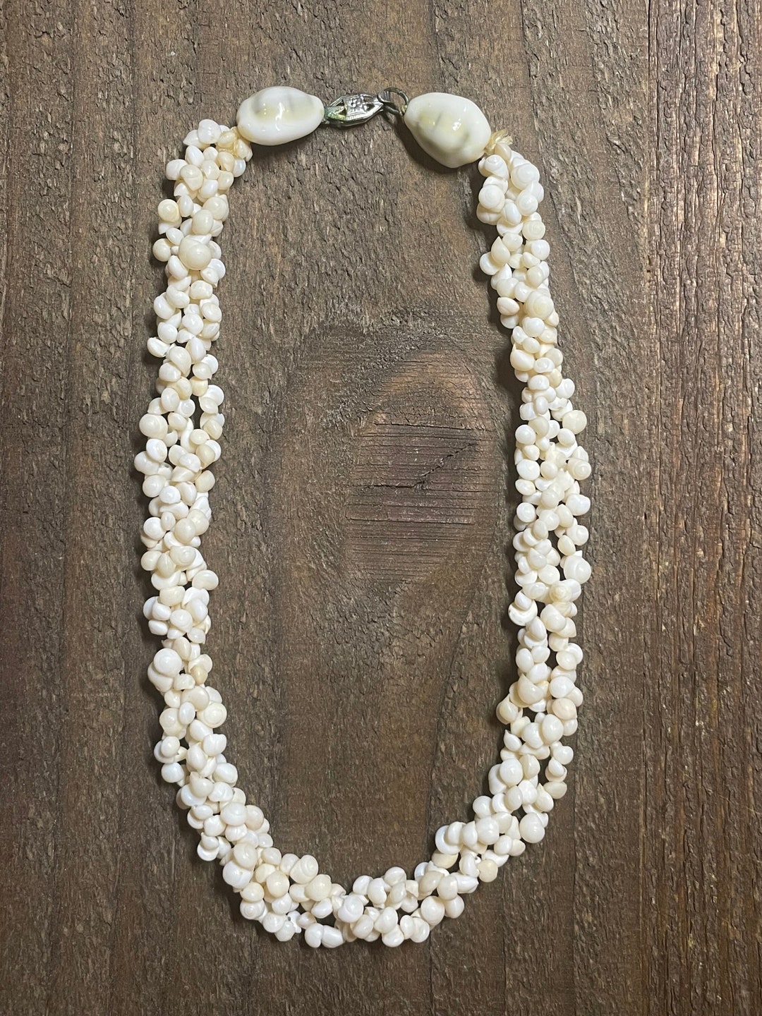 Vintage Pikaki Mongo Shell Lei Necklace Multi Strand Mid-century 16 ...