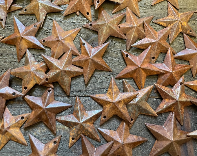 Set of 100 Rusty Barn Stars 1.5 Inch Dimensional Primitive Country ...