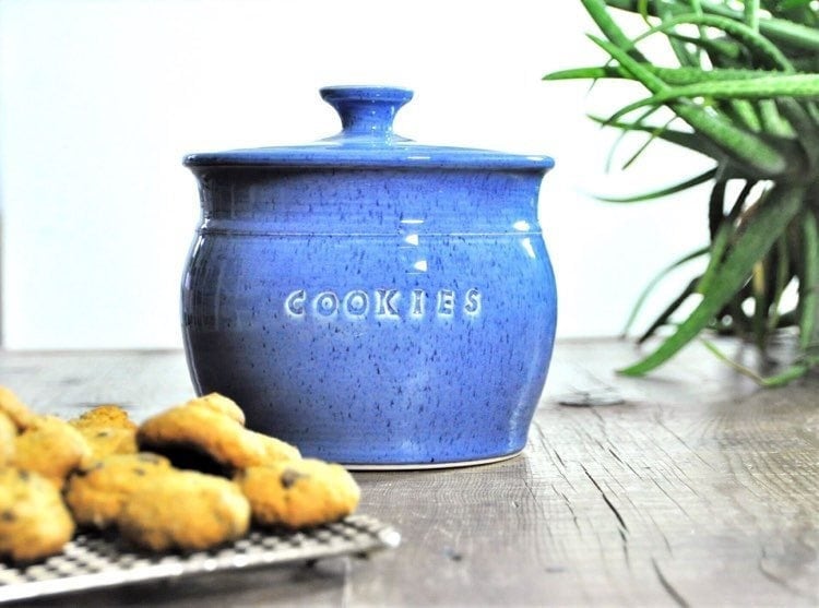 Ceramic Cookie Jar With Lid Handmade Pottery Cookie Jar | Etsy UK