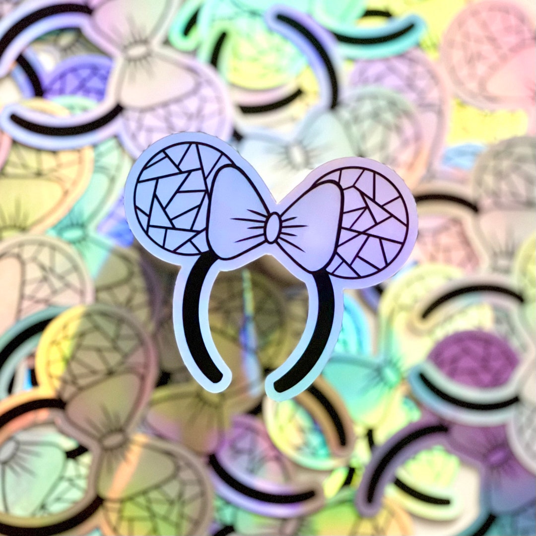 Disney Ears Sticker | Mickey Ears | Holographic Disneyland Sticker - Etsy