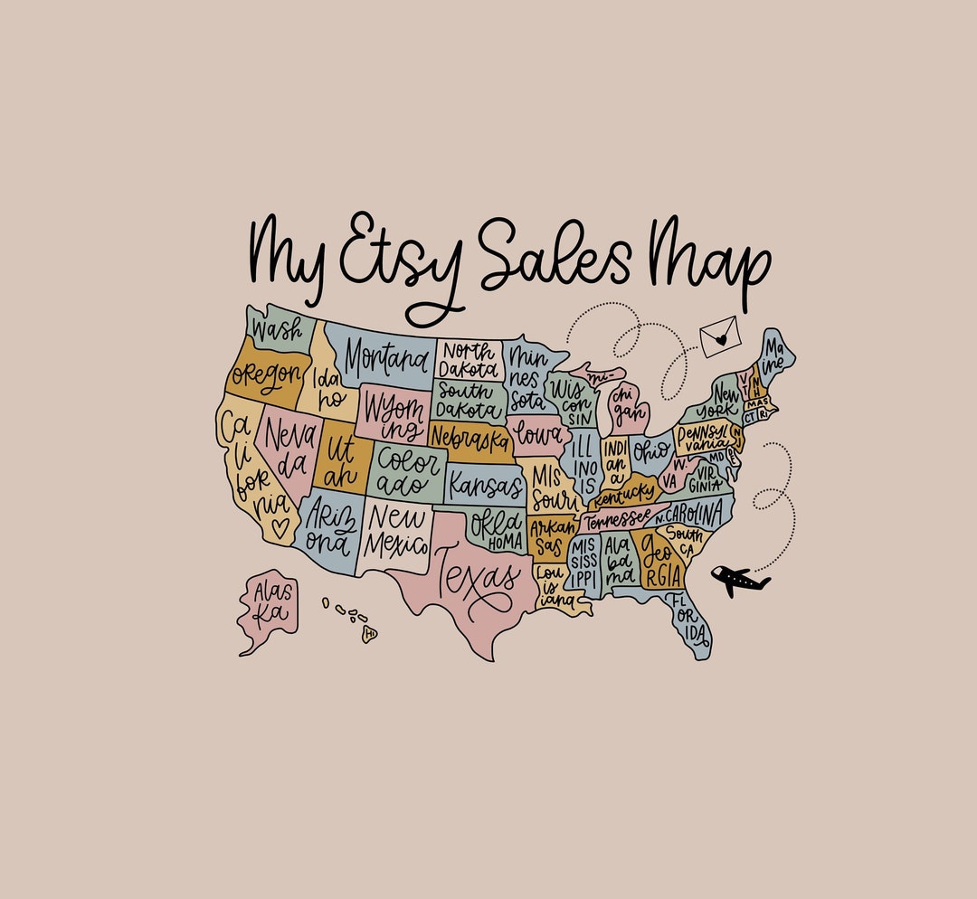 Etsy Sales Map for Procreate or Print - Etsy