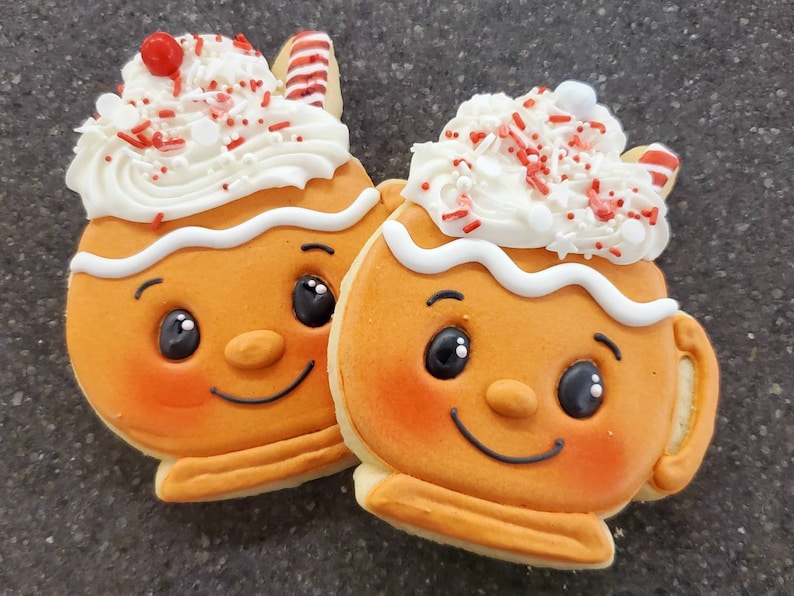 Hot Cocoa Mug Christmas Cookies Hand Decorated Sugar - Etsy