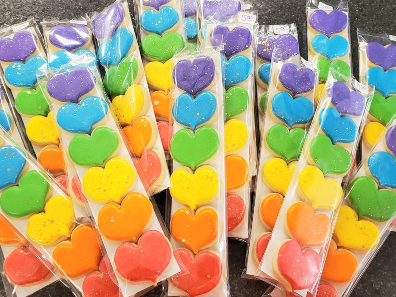 Pride Hearts, Rainbow Hearts! Bright and Glittery. Fun Strips of Mini ...
