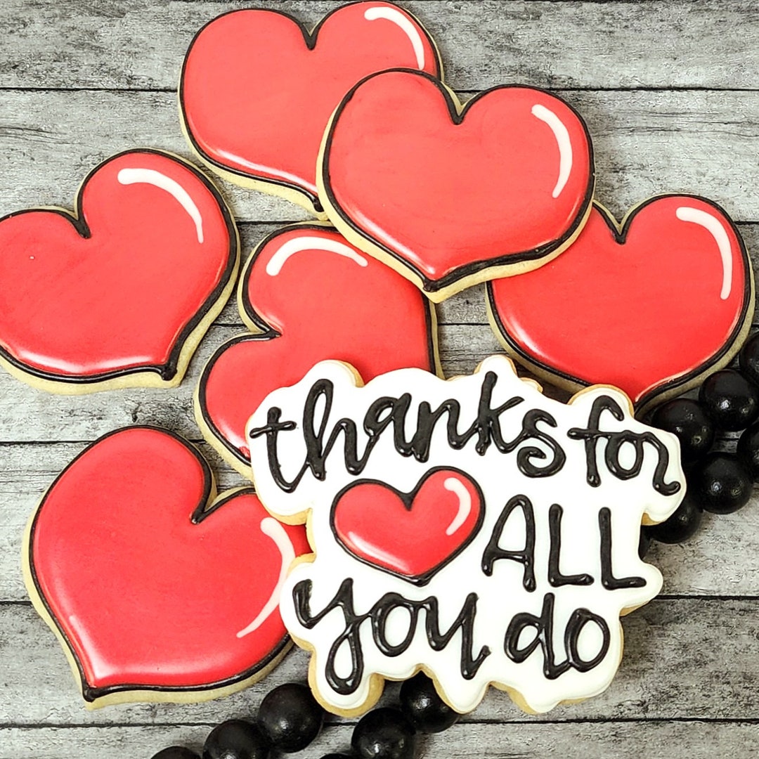 Thanks for All You Do! Hand Decorated Sugar Cookies, Thank You Cookies ...