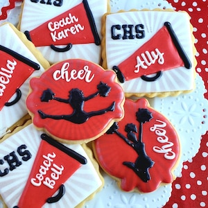 Cheer Squad or Cheerleading, Hand Decorated Sugar Cookies, 1 Dozen ...