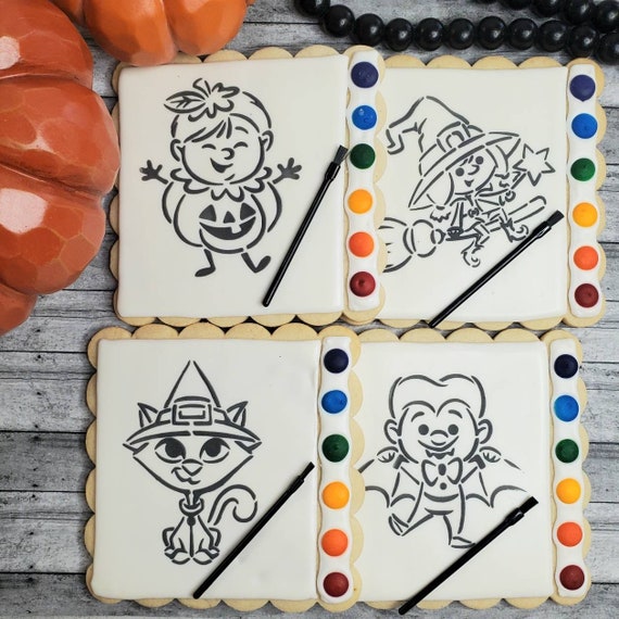 Halloween Paint Your Own Sugar Cookies PYO Cookies Decorated - Etsy