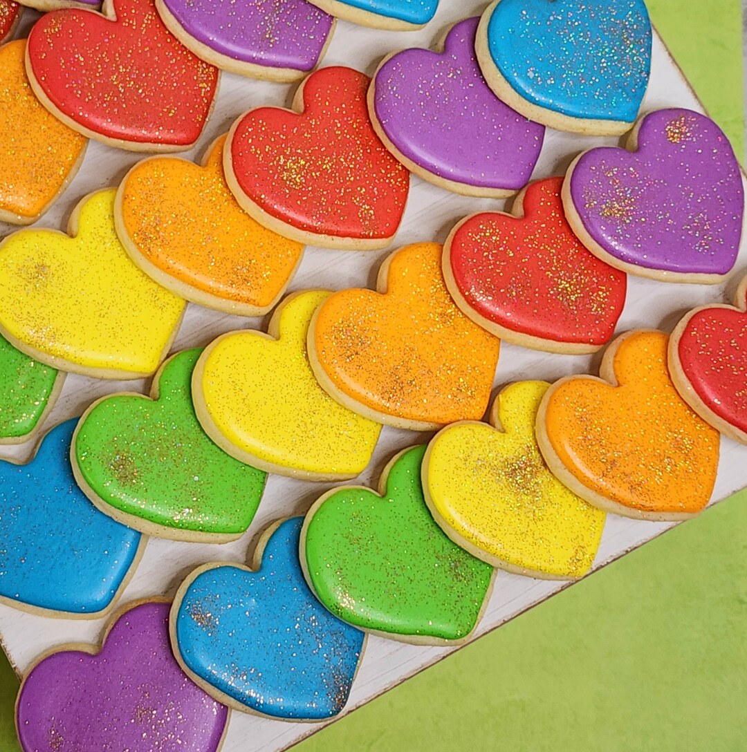 Pride Hearts, Rainbow Hearts! Bright and Glittery. Fun Strips of Mini ...