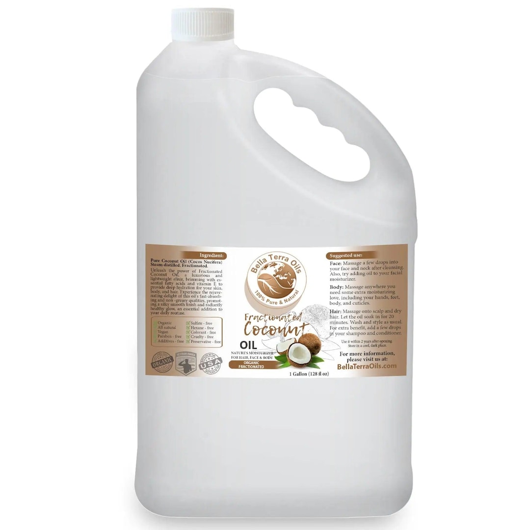 Organic Fractionated Coconut Oil Gallon - 128oz | Bulk Supply of ...