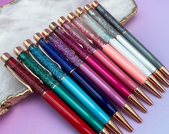 Gold Rainbow Floating Glitter Pen Sparkle Pen Gold Foil Pen Confetti Pen Ballpoint Pen Stationey Luxury Pen Gift for Her Etsy France