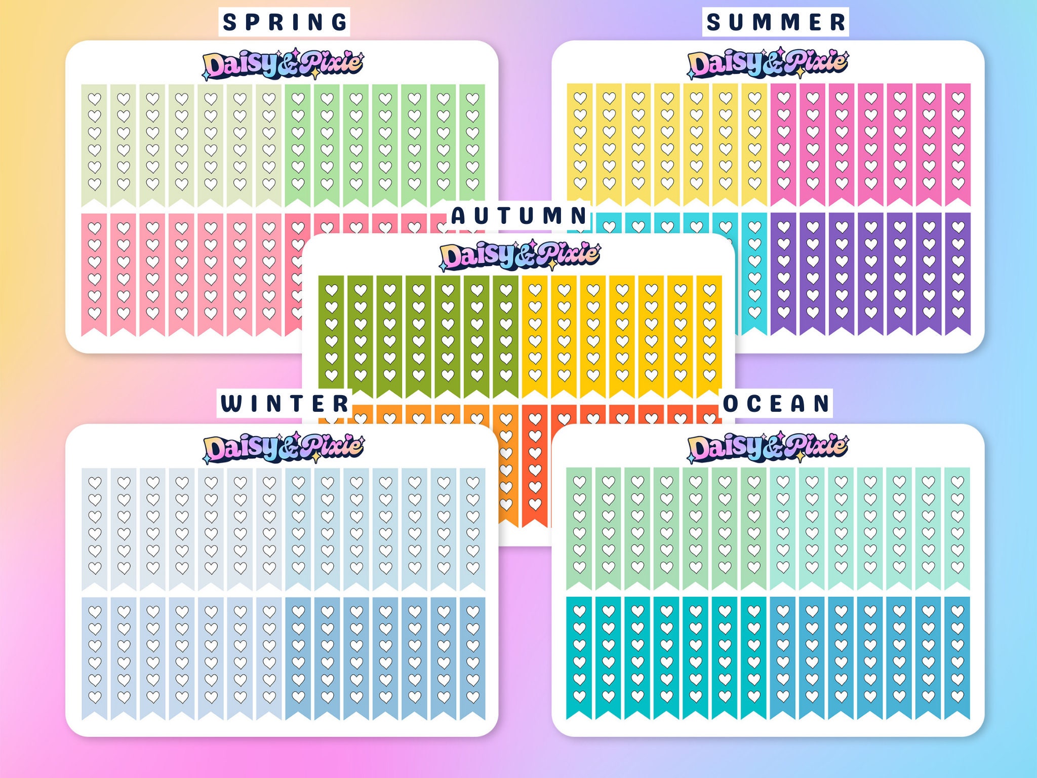 Heart Checklist Stickers Full Size Checklist Sticker - Etsy