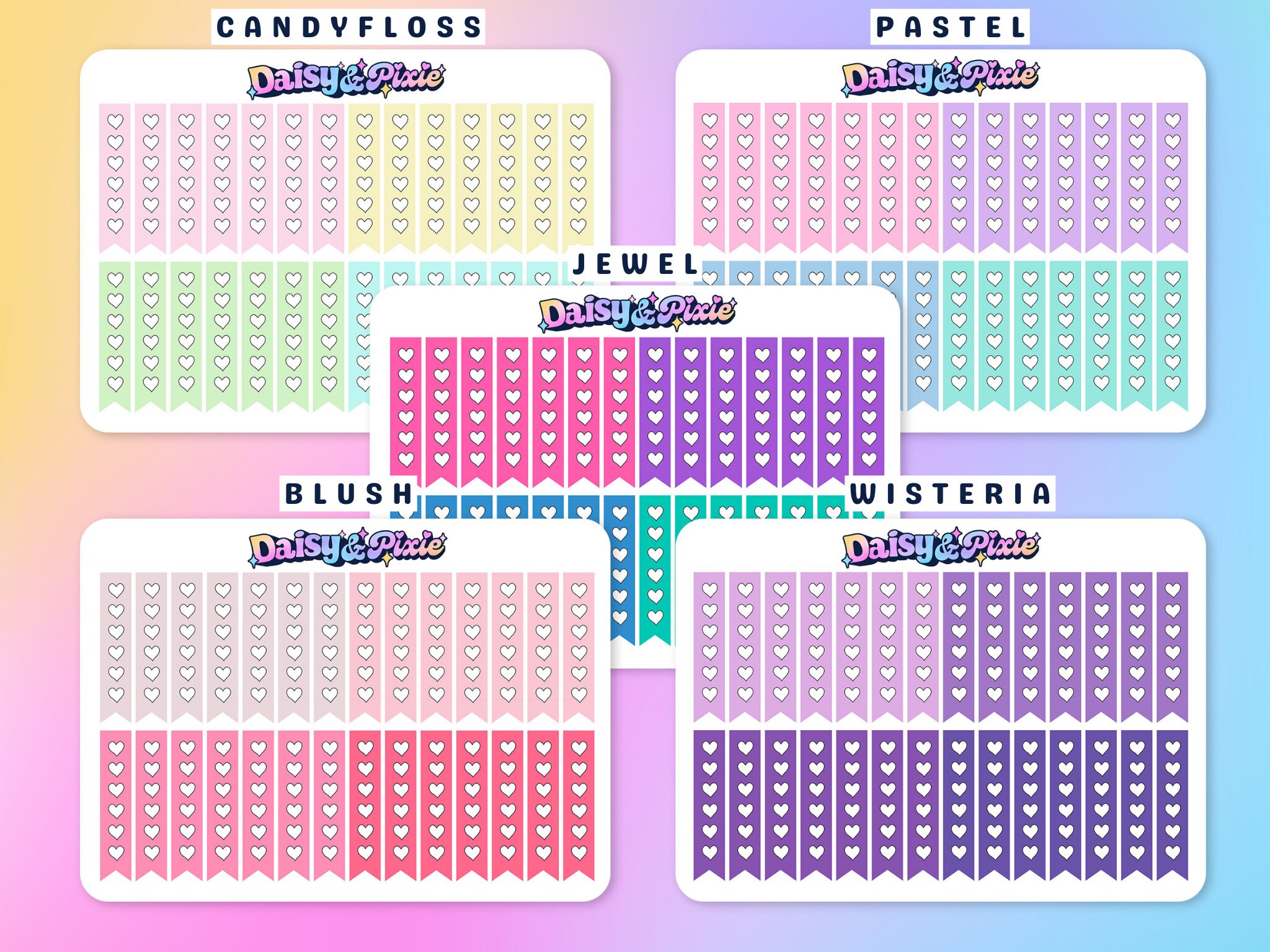 Heart Checklist Stickers Full Size Checklist Sticker - Etsy