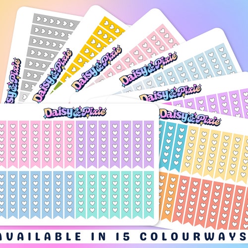 Heart Checklist Stickers Full Size Checklist Sticker - Etsy