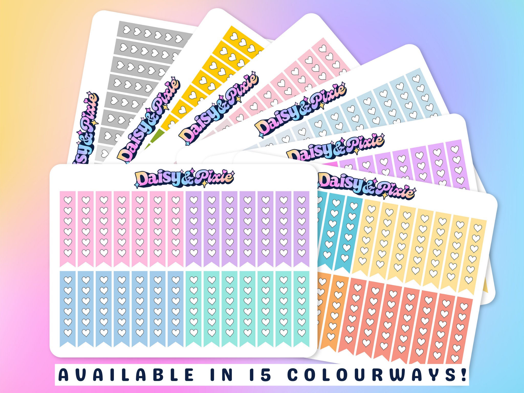 Heart Checklist Stickers Full Size Checklist Sticker - Etsy