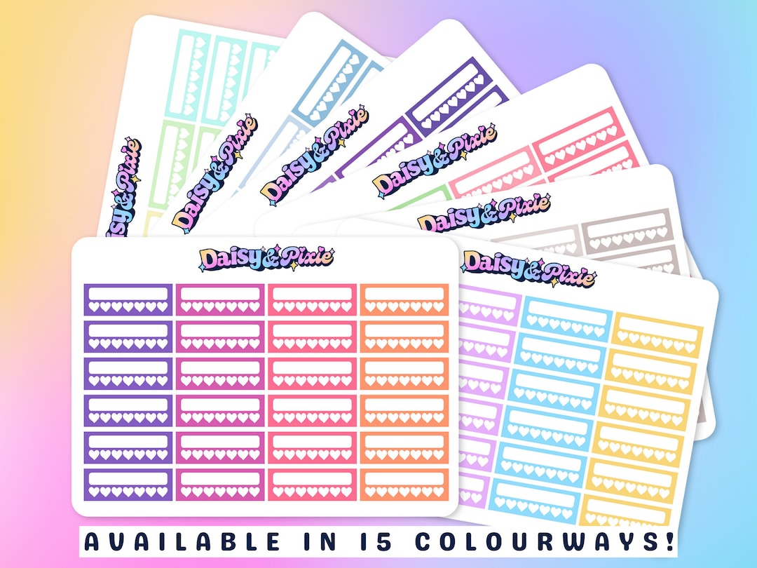 Habit Tracker Stickers, Habit Heart Tracker, Habit Sticker Sheet ...