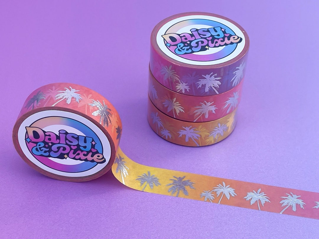Exclusive Custom Washi Tape, Palm Tree Washi Tape, Sunset Ombre Washi ...