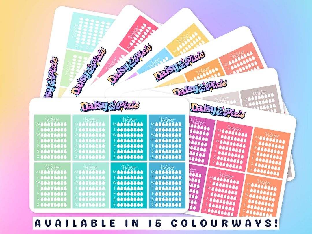 Weekly Water Tracker, Hydration Tracker, Water Tracking Planner ...