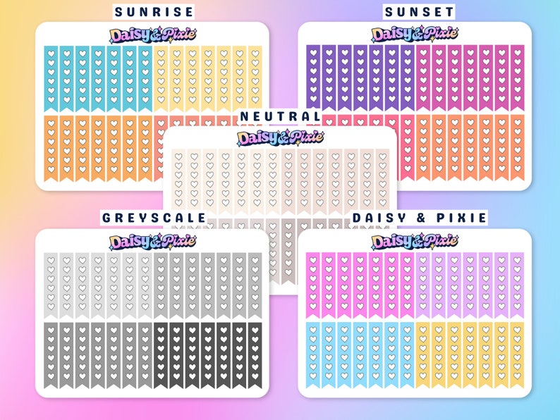 Heart Checklist Stickers Full Size Checklist Sticker - Etsy