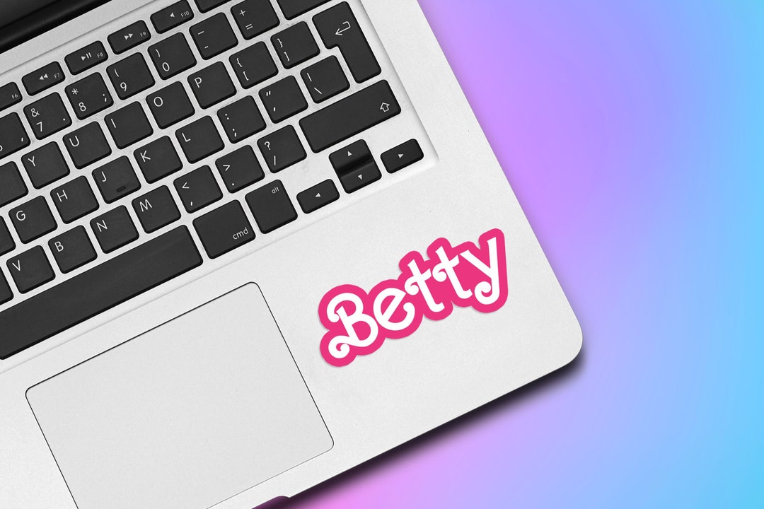 Personalised Custom Pink Name Sticker, Holographic Sticker, Glitter Die ...