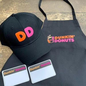 ADULT | TEEN | Dress up Set - Dunkin' Donuts Apron, Hat, and 2 Name ...