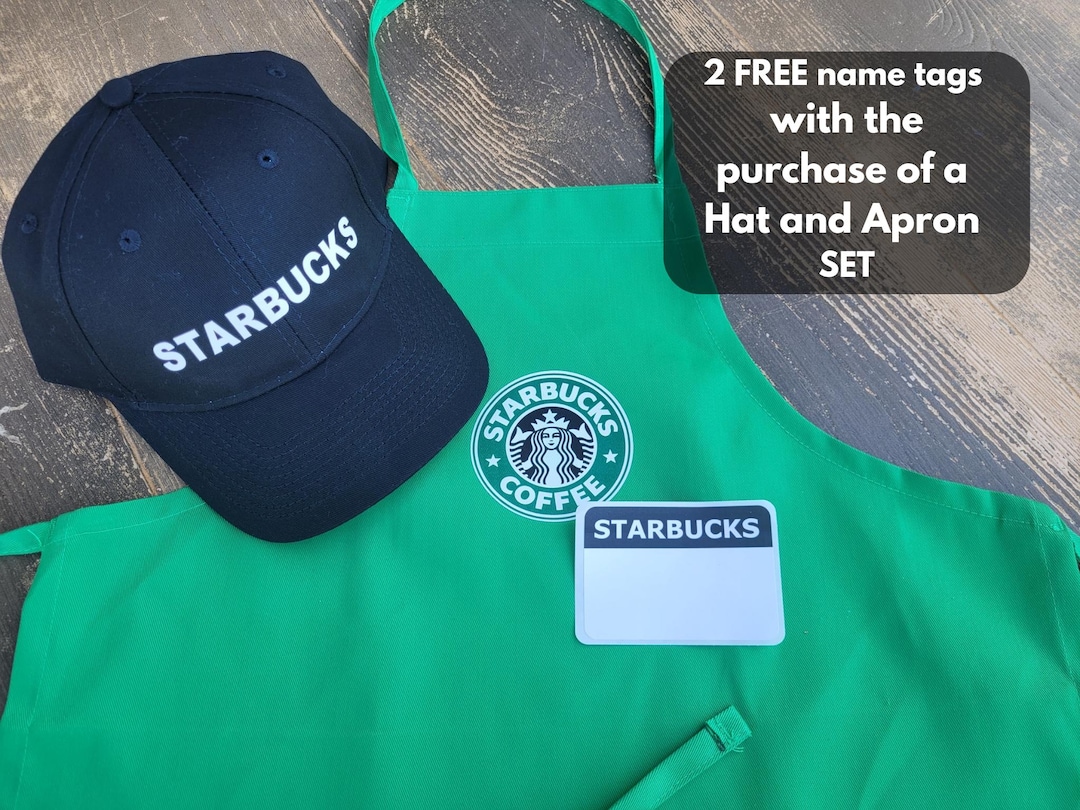 ADULT | TRI Starbucks Barista Apron And/or 2 Blank Name Tags. Purchase ...