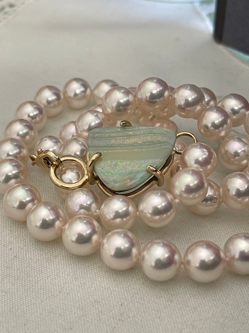 Cultured Akoya Pearl and Australian Boulder Opal Strand, 14k (OAS1) - Etsy