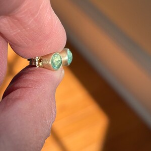 Neon Green Beryl Earrings, Studs, 14k Yellow Gold (NBE3) - Etsy