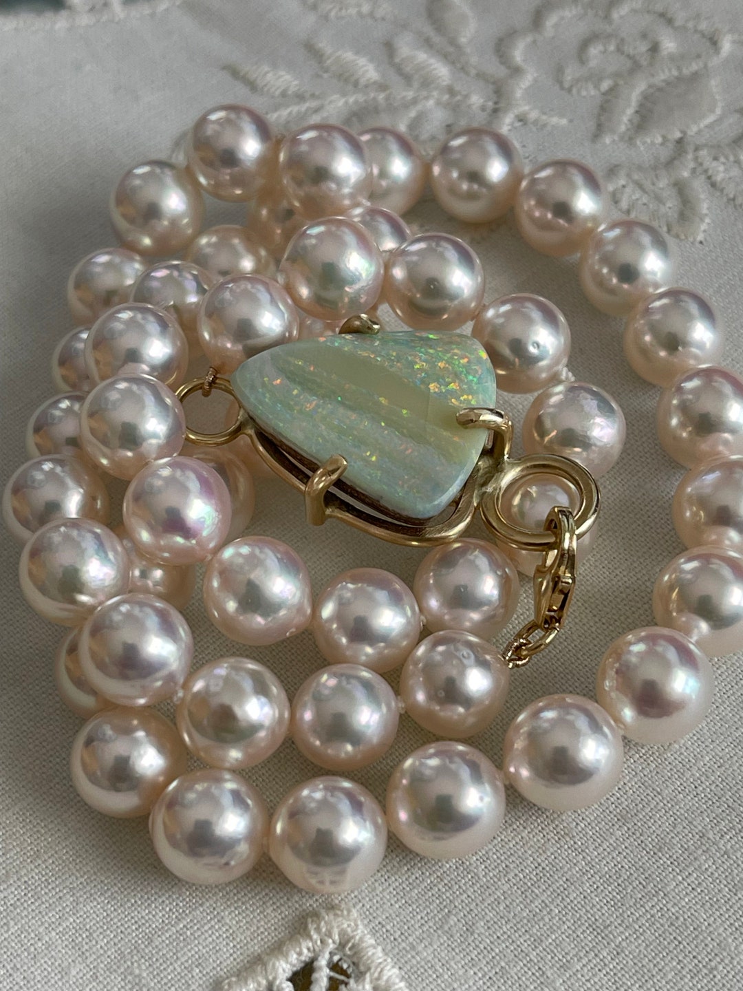 Cultured Akoya Pearl and Australian Boulder Opal Strand, 14k (OAS1) - Etsy