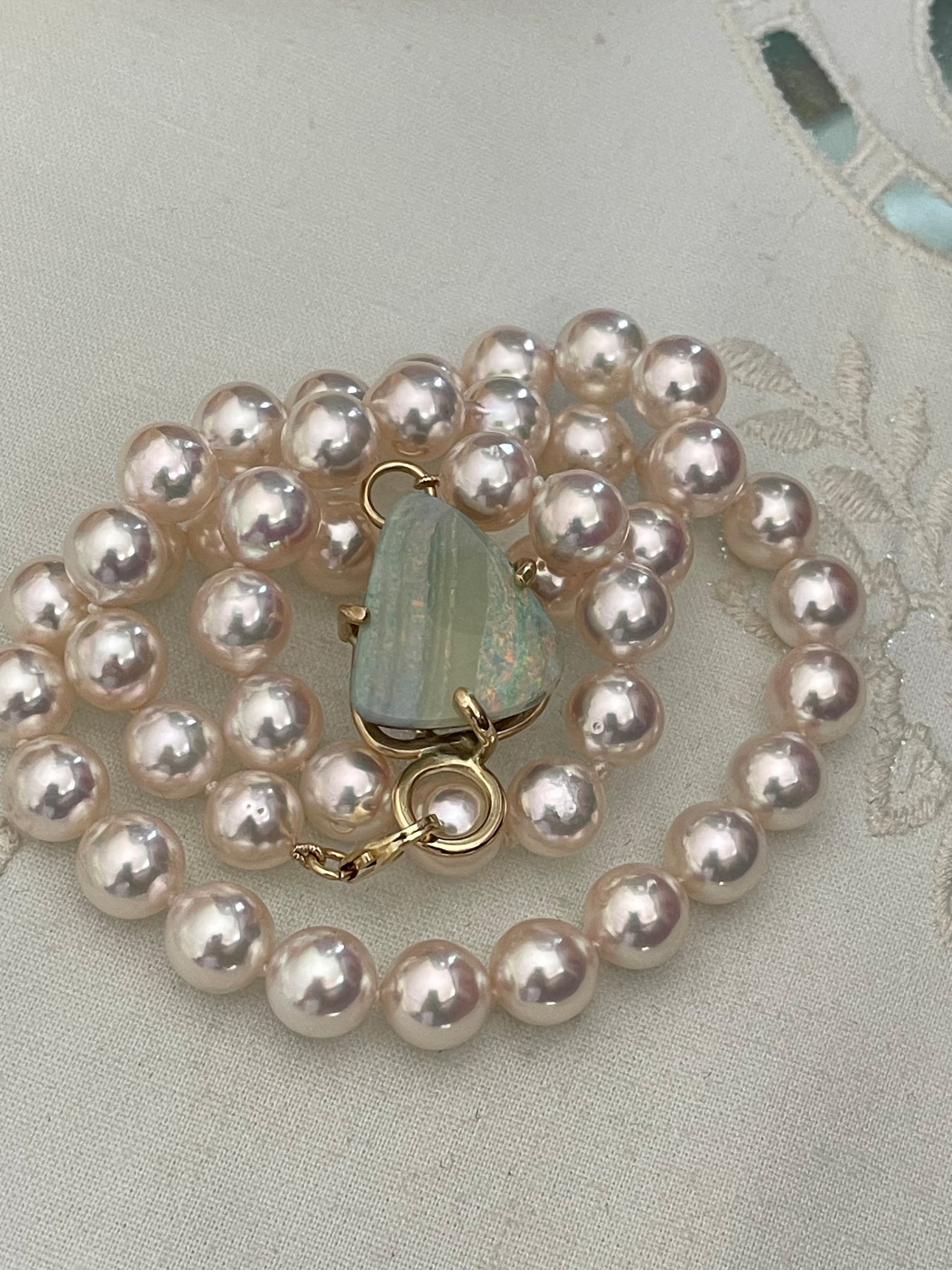 Cultured Akoya Pearl and Australian Boulder Opal Strand, 14k (OAS1) - Etsy
