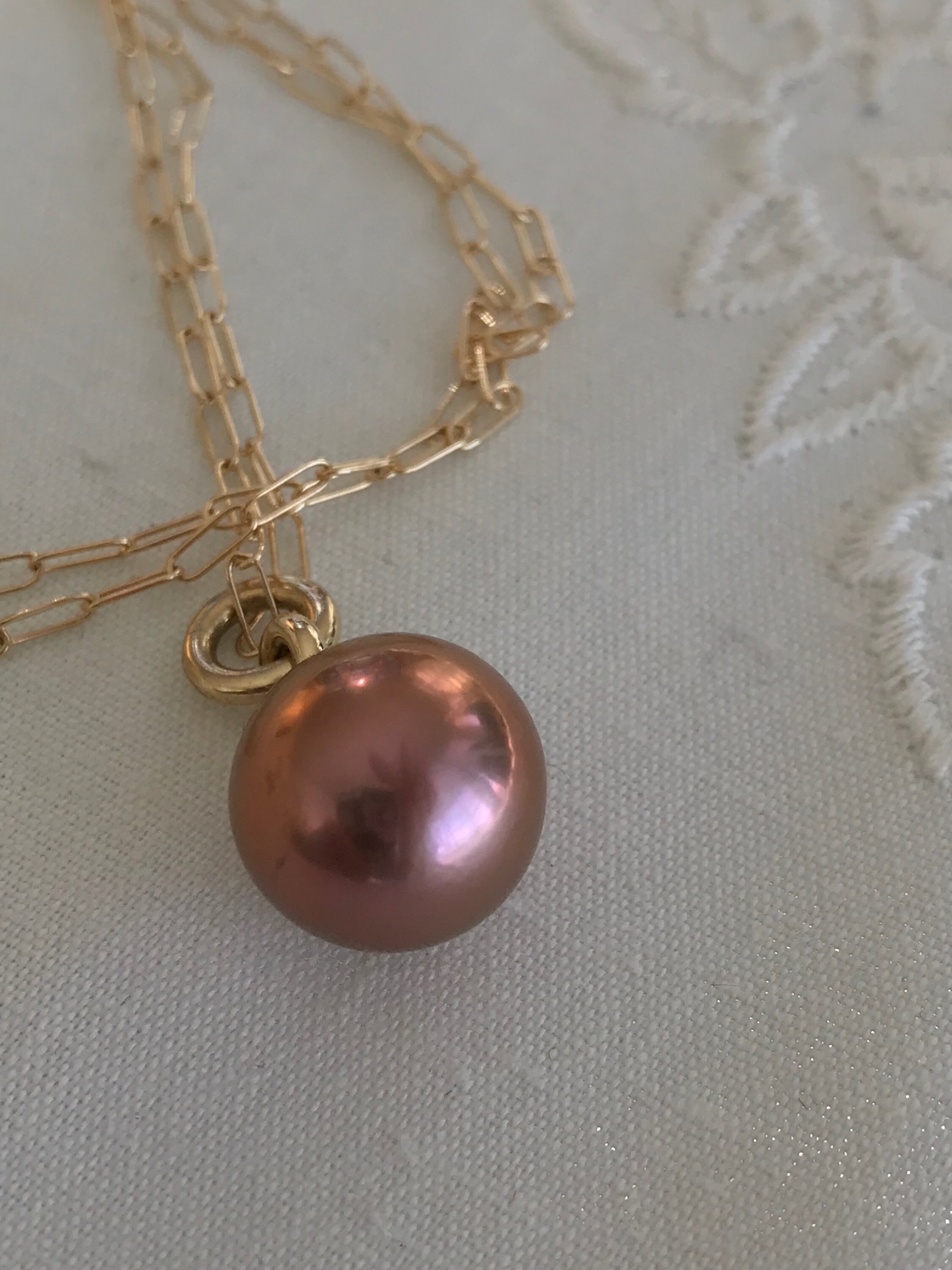 Cultured Edison Pearl Pendant Necklace, 14k (PP12)