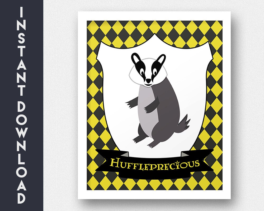 Huffleprecious Print Hufflepuff Harry Potter wall print | Etsy
