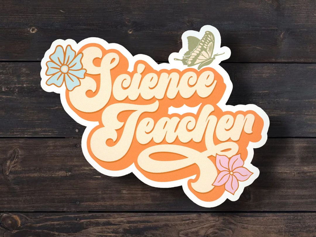 Groovy Science Teacher Sticker, Science Laptop Decal, Biology Sticker ...