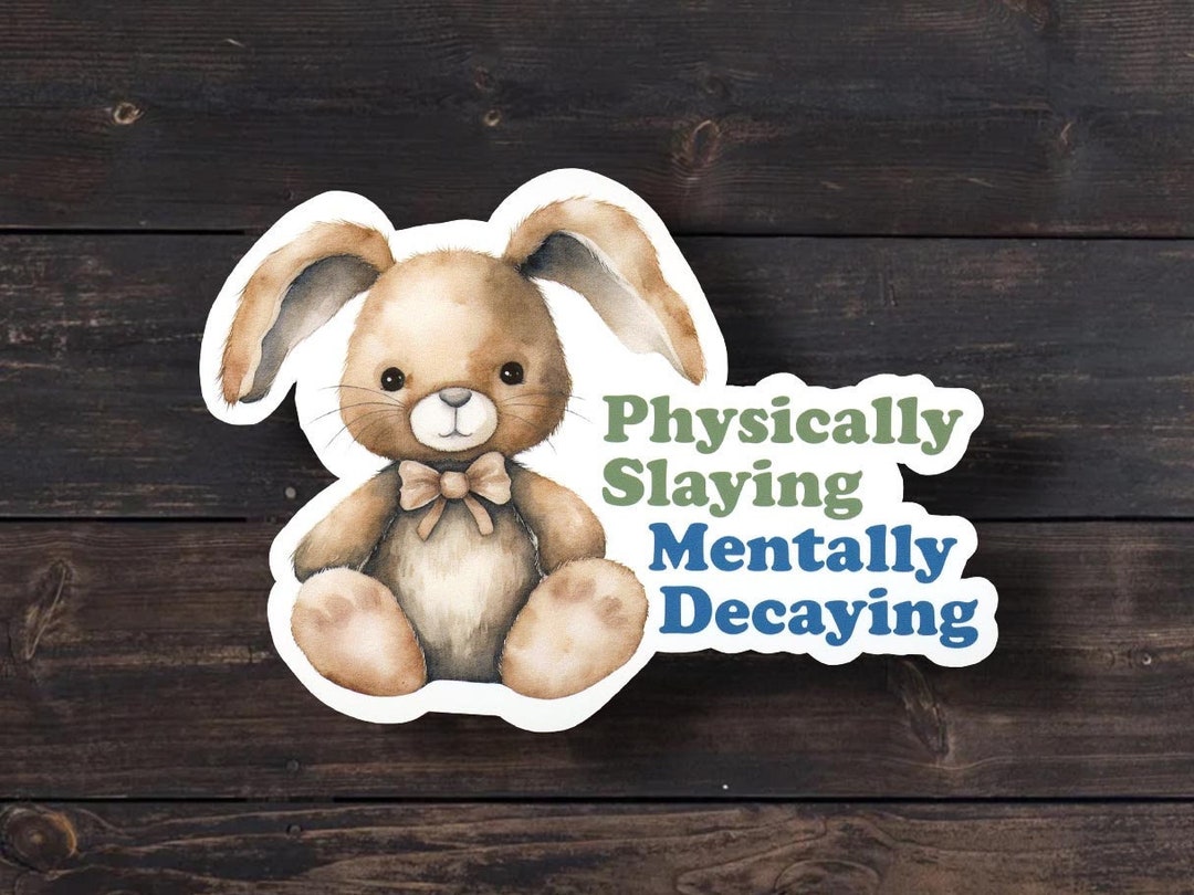 Physically Slaying Mentally Decaying, Cute Bunny Mental Health Humor ...