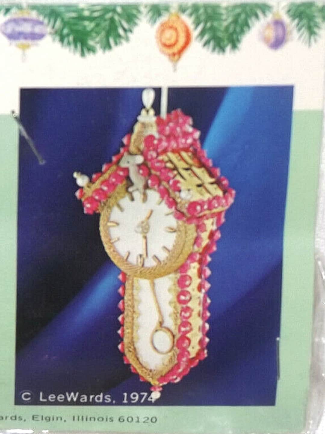 Vintage Leewards DICKORY DOCK Wall CLOCK Bead Sequin Christmas - Etsy