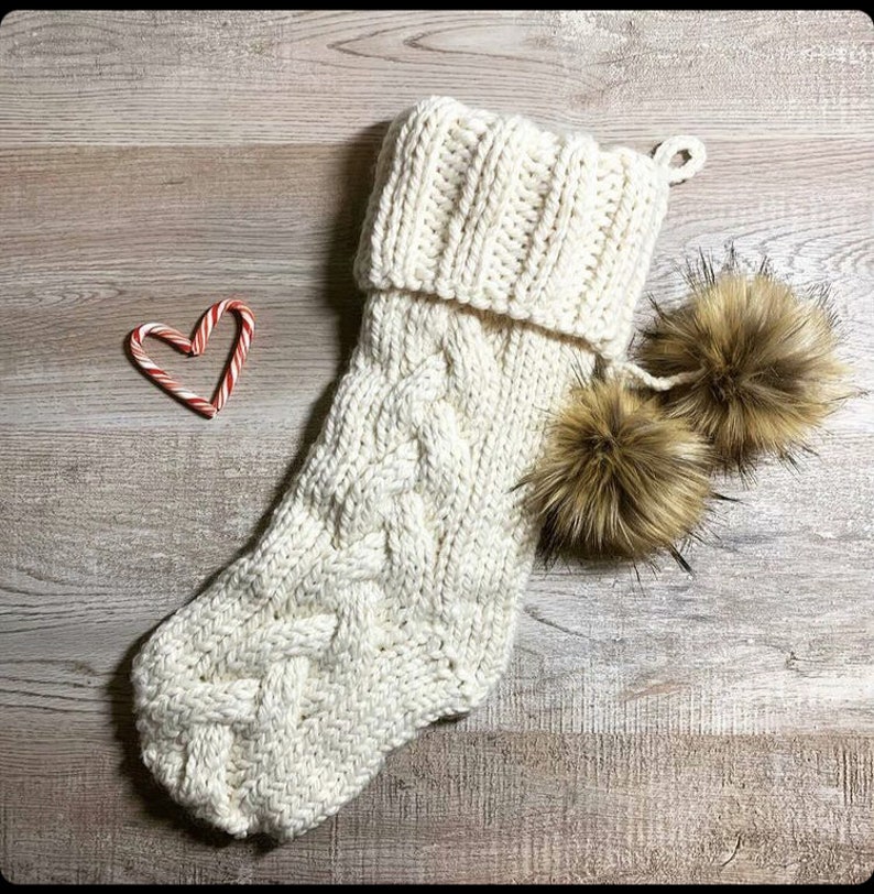 Knit Stocking Pattern / Monster Cables Stocking / DIY Handmade - Etsy ...