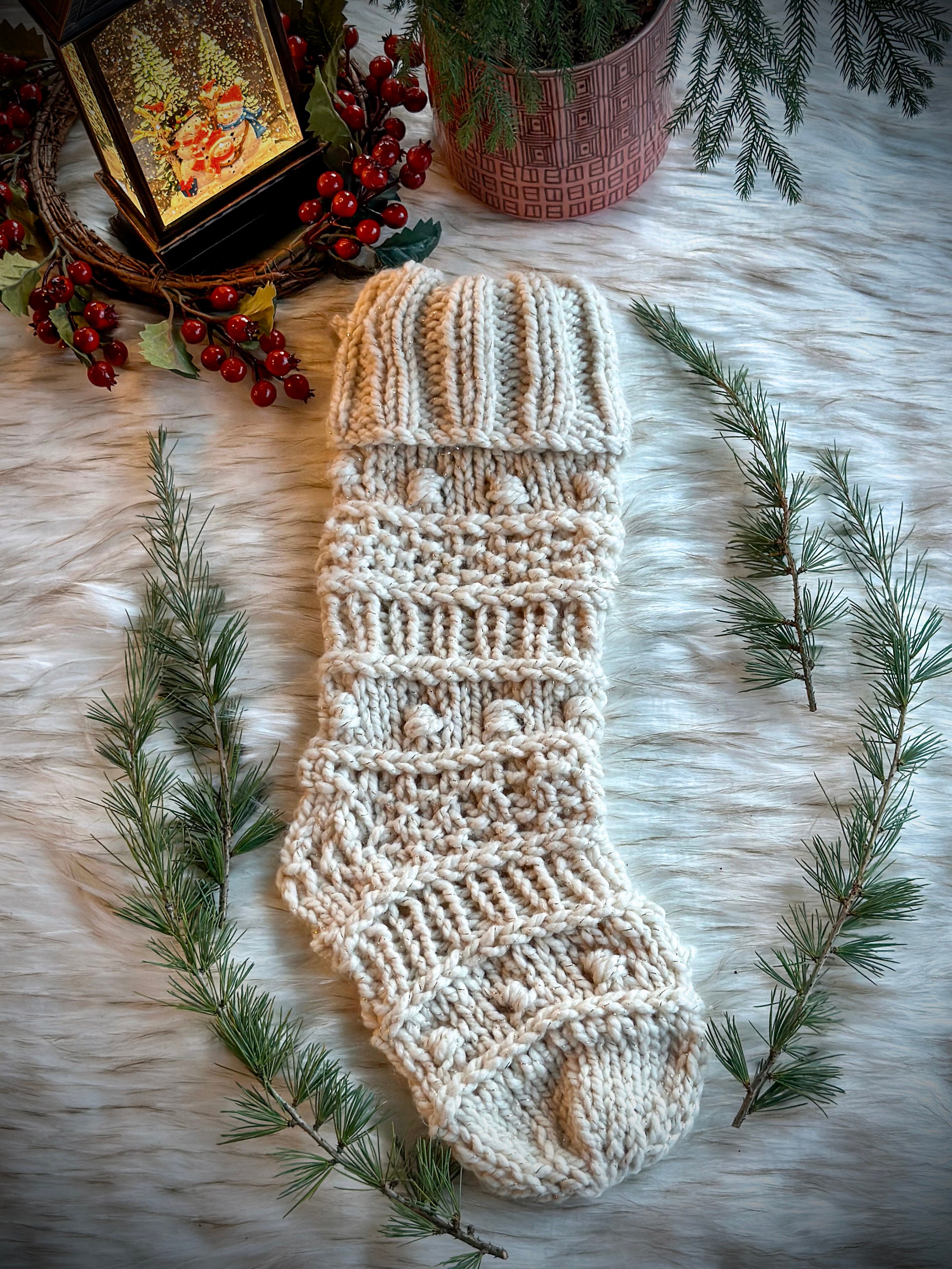 Nordic Stocking Knitting Pattern / Super Bulky Knit Design - Etsy