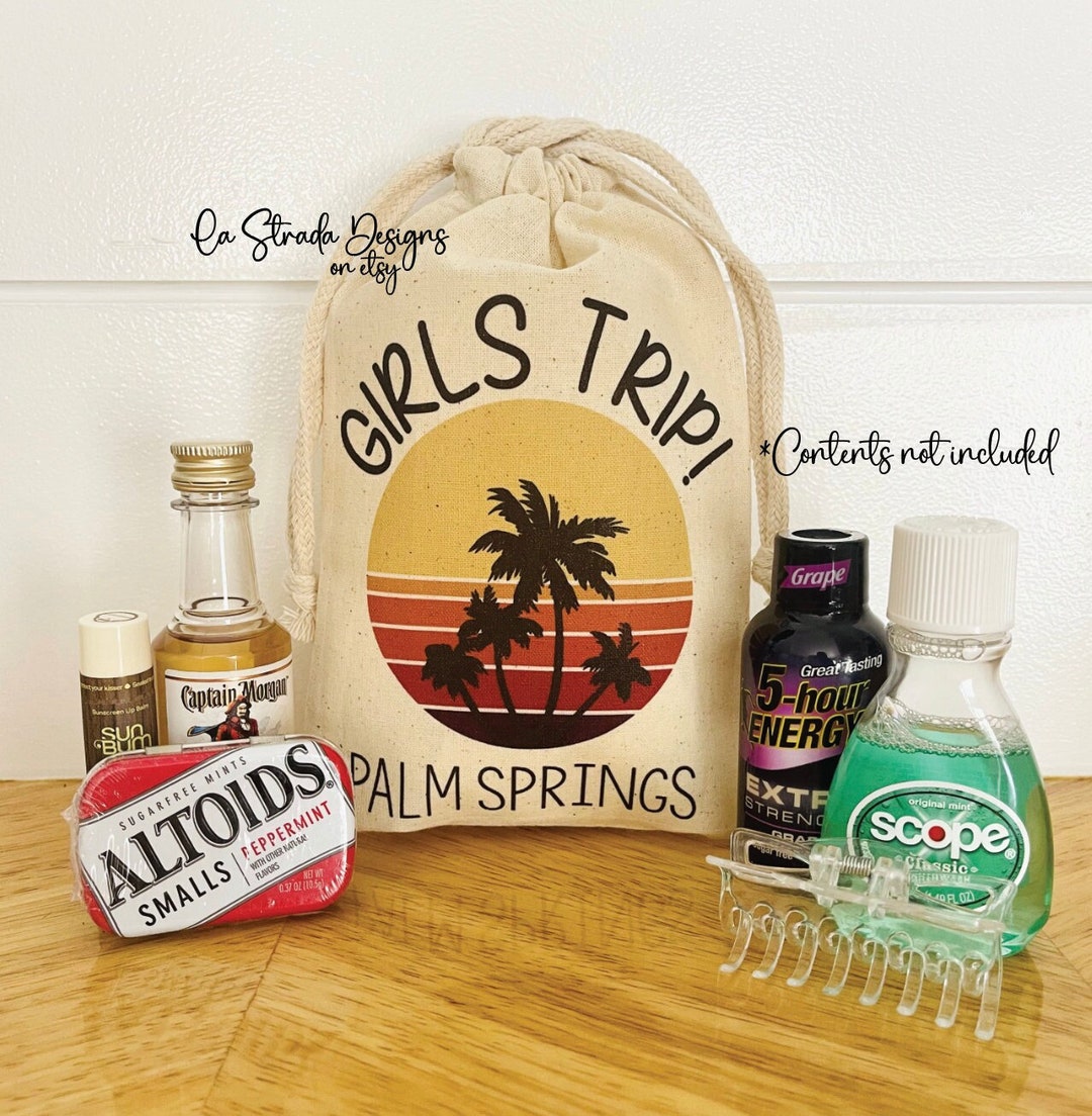 Personalized Girls Trip Kit, Hangover Kit Bag, Bachelorette Party, Girl ...