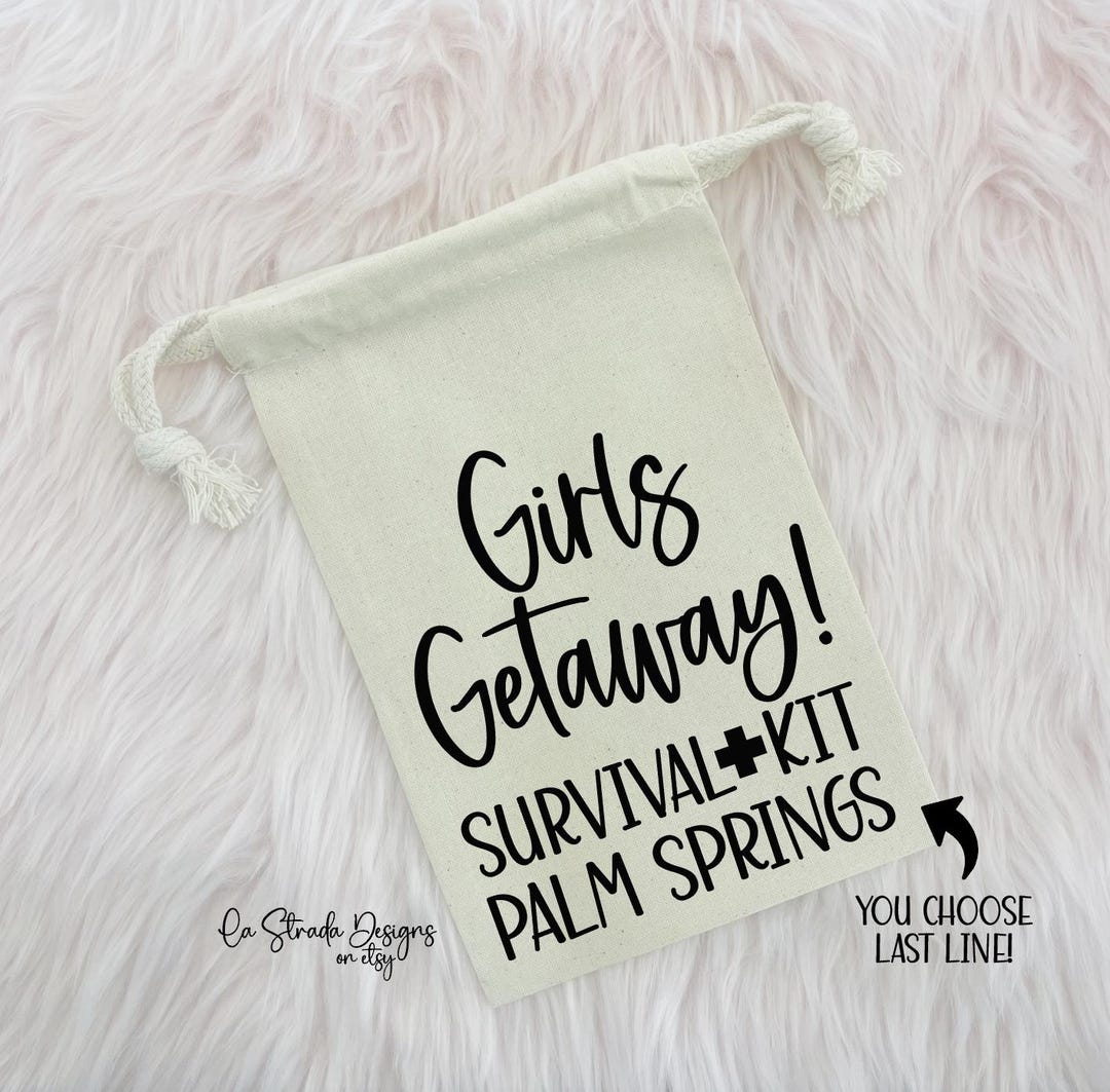 Girls Getaway Survival Kit, Hangover Kit Bags, Bachelorette Party, Girl ...