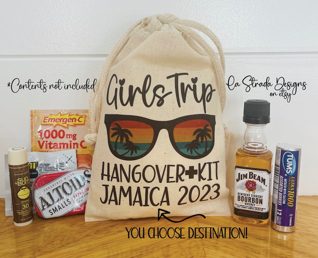 Girls Trip Hangover Kits, Hangover Kit Bags, Bachelorette Party, Girl's ...