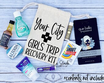 Girls Weekend Survival Kit, Hangover Kit Bags, Bachelorette Party, Girl ...
