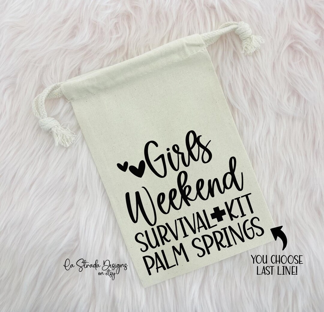 Girls Weekend Survival Kit, Hangover Kit Bags, Bachelorette Party, Girl ...