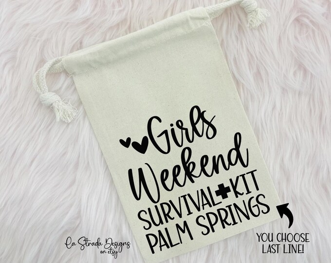 Girls Weekend Survival Kit, Hangover Kit Bags, Bachelorette Party, Girl ...